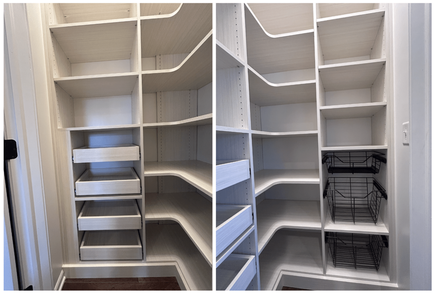 Custom Pantry With Rounded Corner Shelves In South Elgin Il